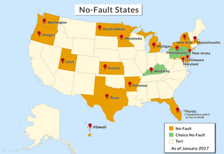 List of No-Fault States, No-Fault Insurance & What It Means for Drivers ...